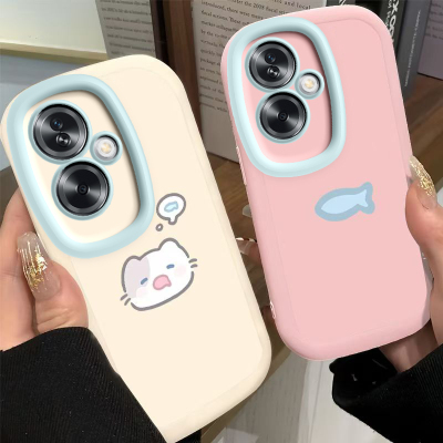 OPPOA2手机壳OPPO新款A2保护5G套A25G可爱OPA/OPPA液态硅胶OPP0PP0PPO全包PPOA防摔OPOP男女OA/POA小猫小鱼
