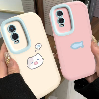 适用vivoY76s手机壳vivo新款Y76s保护viviy套vovoy软硅胶voviy全包防摔vⅰvoy步步高viv0丫vivy男女小猫小鱼