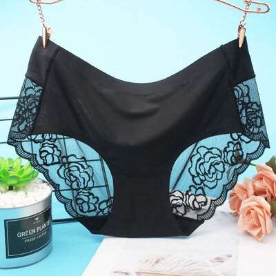 彩田内裤女正品中腰一片式蕾丝边