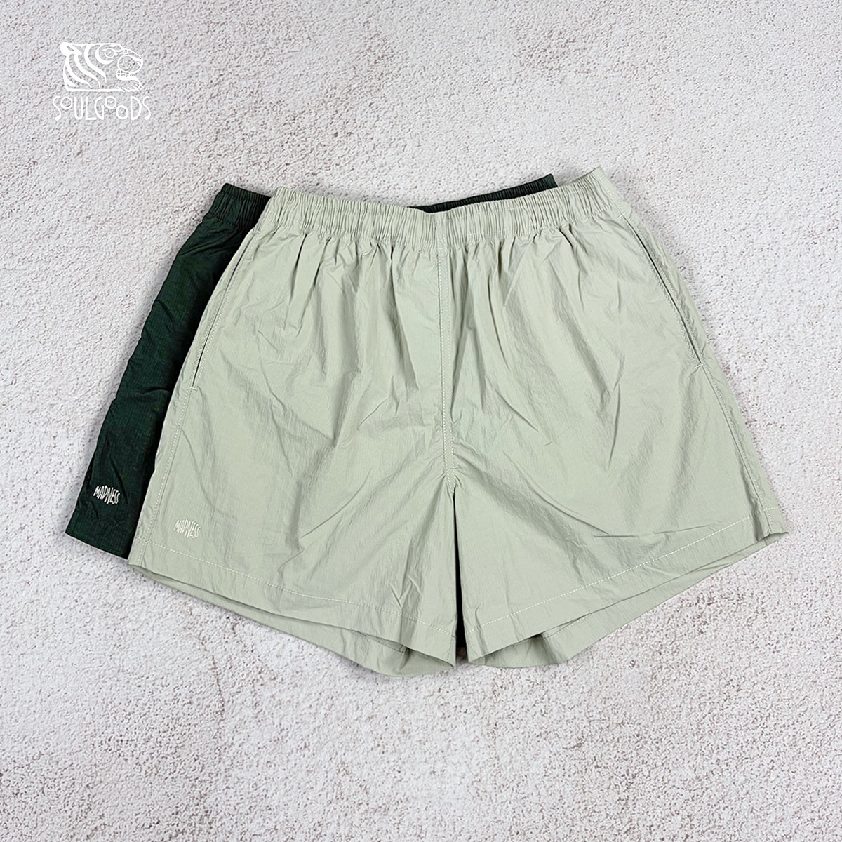 现货授权MADNESS LOGO TECH SHORTS 15 刺绣尼龙短裤 余文乐26SS