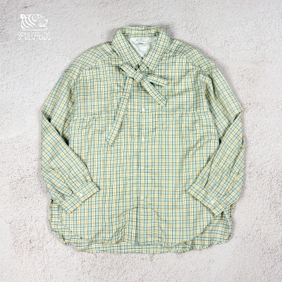 现货授权 ANCELLM STRIPED CREPE SHIRT 休闲半拉链衬衫外套26SS
