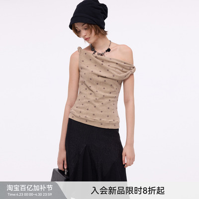 【扭结荡领】BiLLconch原创荡领纽结背心高级感修身两穿针织上衣