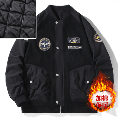 300斤立领潮牌宽松刺绣夹克男