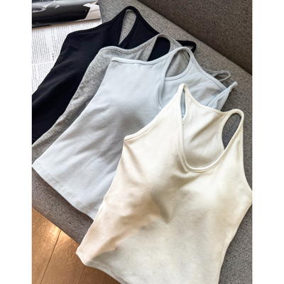 MISS RUILI定制 早春新款弹力打底衫工字修身显瘦背心吊带F1668