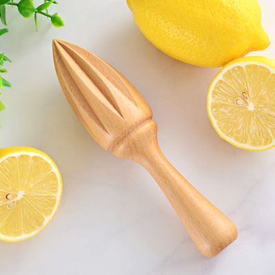 Manual beech lemon juicer, unpainted solid wood lemon cone,