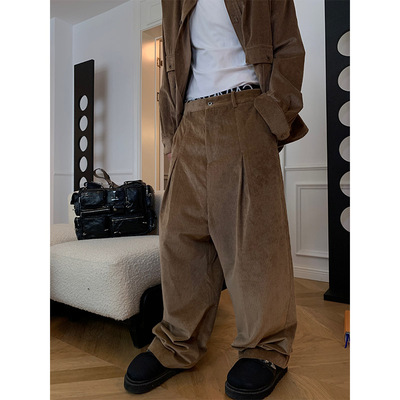 ESC MAN STUDIO/自制 早秋氛围感满满的慵懒灯芯绒休闲直筒裤