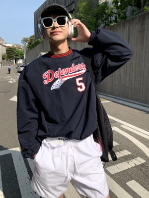 ESC MAN STUDIO/自制 美式复古vibe氛围感圆领轻薄长袖防晒T恤