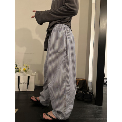 ESC MAN STUDIO/ 属于夏天的清凉感日本进口条纹宽松收口阔腿裤