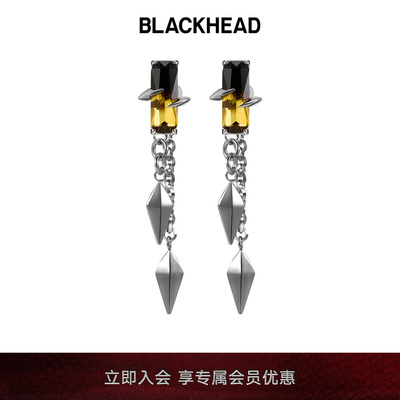 【ONER木子洋同款】BLACKHEAD/黑头黑胶浪潮系列渐变铆钉耳钉