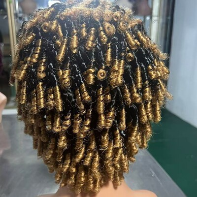 非洲小卷13*4Afro Kinky Curly Human hair wigs短款小螺丝卷头套