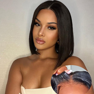 4x4 前蕾丝假发 全真发无胶头套 glueless bob wigs human hair