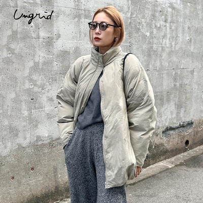 Ungrid2025初春新品城市畅游通勤风中长款高领保暖棉服1125102794