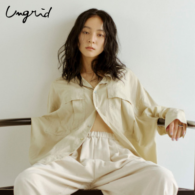 Ungrid大口袋落肩长袖衬衫
