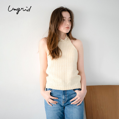 Ungrid25春夏新品挂脖针织无袖衫
