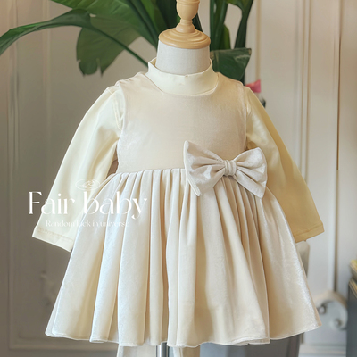 女宝周岁生日宴儿童礼服小花童女孩公主裙连衣裙2026秋冬新款绝美