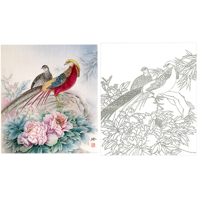 工笔画白描底稿王少卿画稿