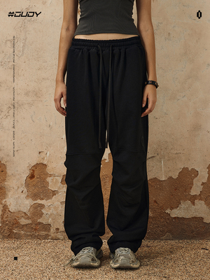 OVDY百搭街头宽松休闲裤黑色