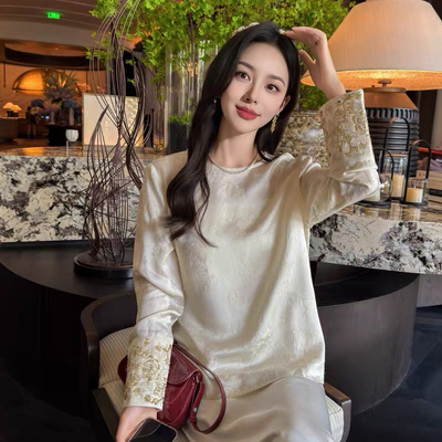 童心家内搭衬衫叠穿改良国风衬衣年轻版新中式上衣女小衫NF26132