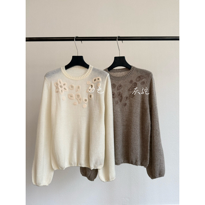 一善服饰冬上新～羊绒莱赛尔镂空钩花法式复古老钱毛衣(2627L109