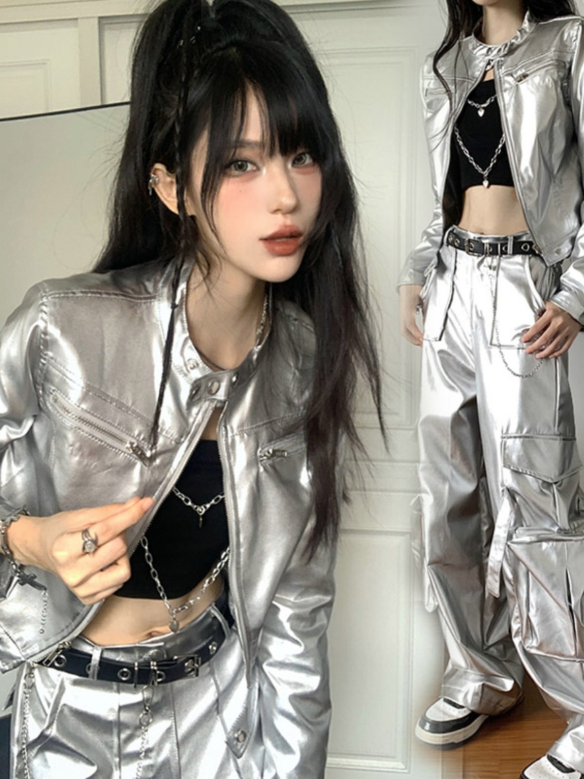 Kpop Girl Group Silver Futuristic Technology Clothing Sexy Singing ...