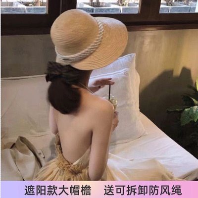 jill大姐姐拉菲草帽遮阳防晒帽子