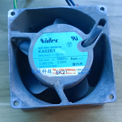 Nidec KA52B3 8038交流风扇220V 230V 8.5W工控机医疗设备散热风