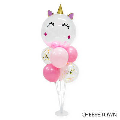 立体粉萌款独角兽贴纸波波球立柱