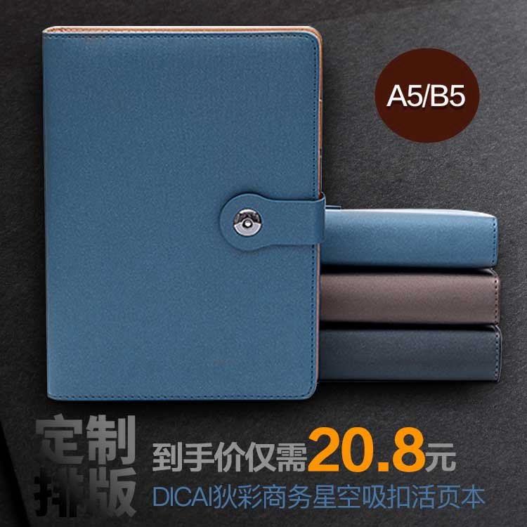 狄彩商务手账本日记学生本子仿皮活页笔记本文具创意手帐本记事本