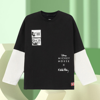 李宁联名Mickey x Keith Haring童装男大童长袖T恤YHSR425