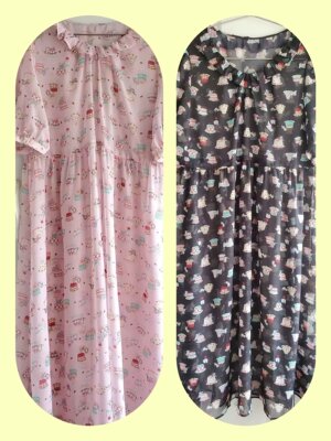 日系franche lippee猫咪蛋糕夏季新款女士长款连衣裙收腰印花显瘦