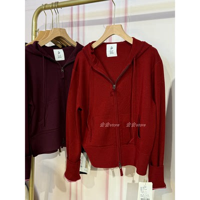 18针四平针J家美丽奴羊毛连帽拉链针织开衫柔软舒适短外套76302