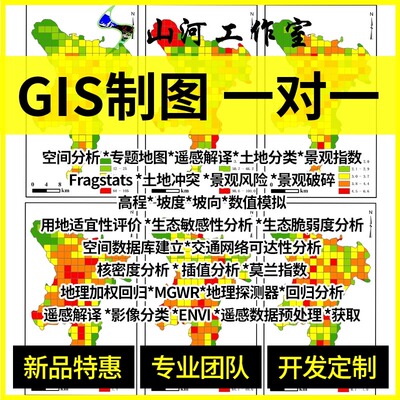 GIS制图代画ArcGIS专业画图arcmap代做遥感envi数据处理fragstats