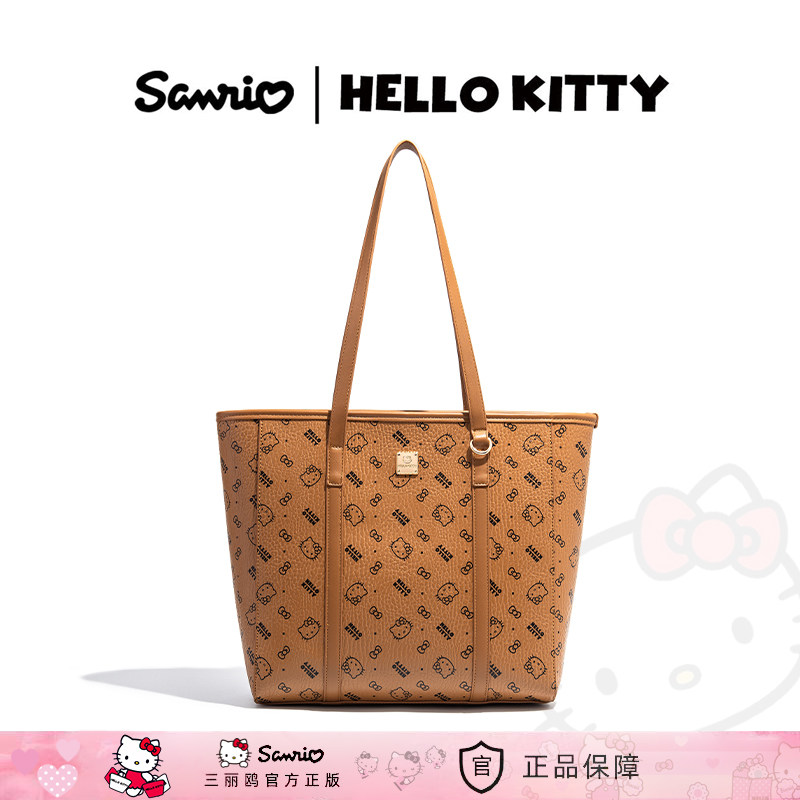 HelloKitty凯蒂猫托特包复古老花单肩包包女大容量通勤手提腋下包