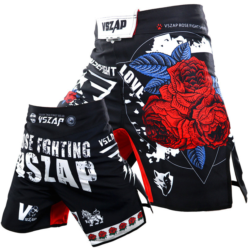VSZAP玫瑰短裤MMA搏击运动训练UFC综合格斗服健身散打出场武林风_虎窝淘