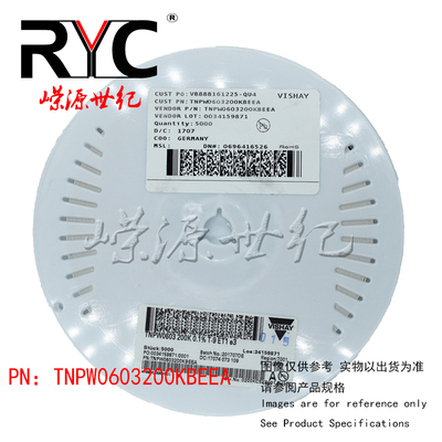 TNPW0603200KBEEA 0603SMD Vishay 薄膜电阻器200Kohms .1% 25ppm