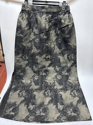 香云纱蝴蝶鎏金包臀裙侧开叉 臀围104裙长84 90-130可穿