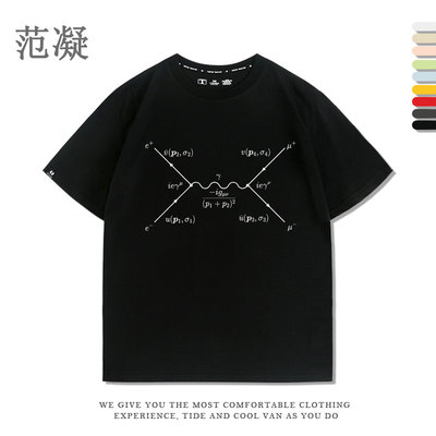 费曼图量子力学理工科生纯棉短袖