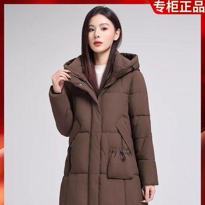 雅鹿女中长款加厚时尚保暖羽绒服
