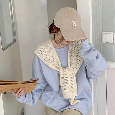 韩版休闲时尚打结针织披肩女