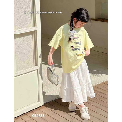 DEXE 9878 女童腊肠狗短袖T恤