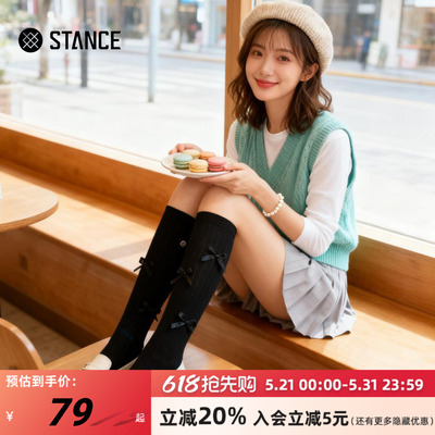 STANCE蝴蝶结长筒小腿袜堆堆袜