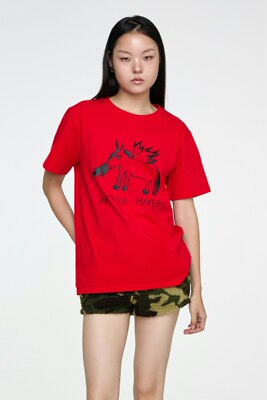 泰国正品matter makers unicorn生气独角兽红色纯棉短袖T恤