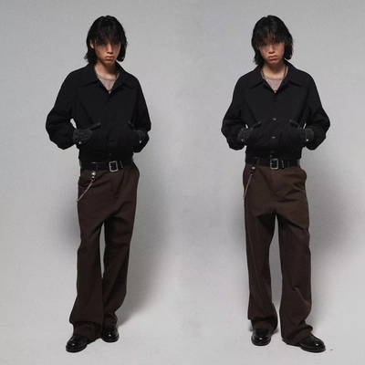 1533重磅阔腿宽松直筒伐木工装裤