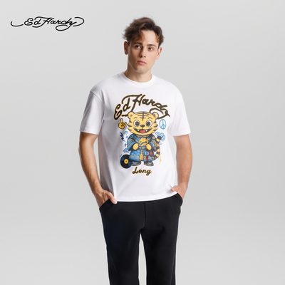 Ed Hardy埃德哈迪冬季新款经典形象卡通隆短袖T恤