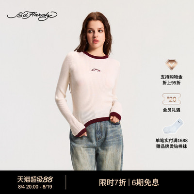 【秋季新品】Ed Hardy埃德哈迪女士圆领紧身长袖针织衫E1SAW240