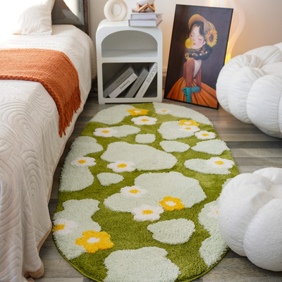 简约家居苔藓森林地毯春日田园风客厅地毯吸水防滑卧室毯试衣镜毯