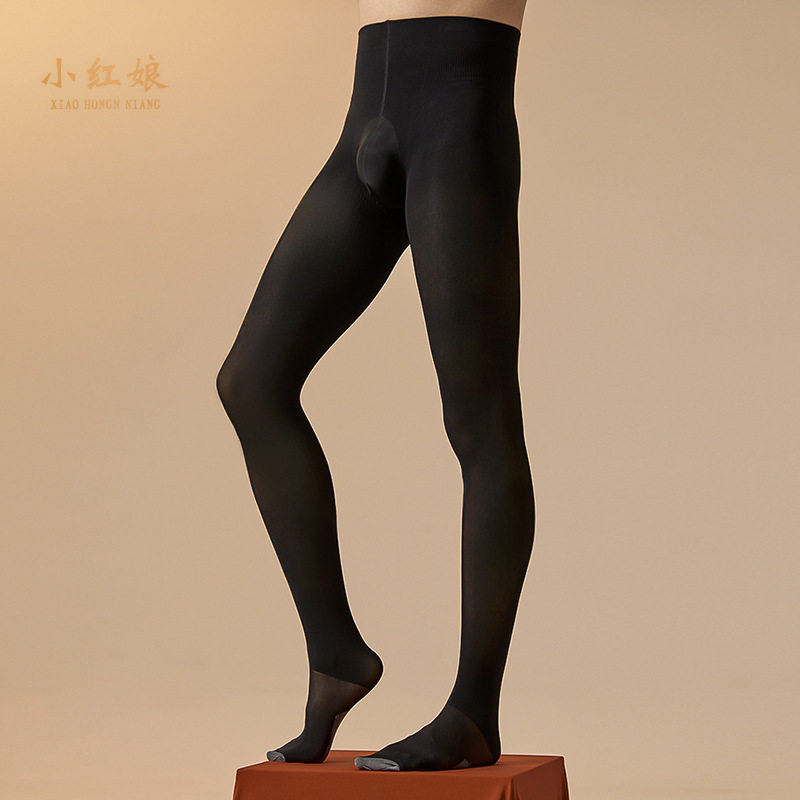200D男士天鹅绒秋冬jj丝袜高腰芭比保暖裤防风紧身秋裤打底袜裤