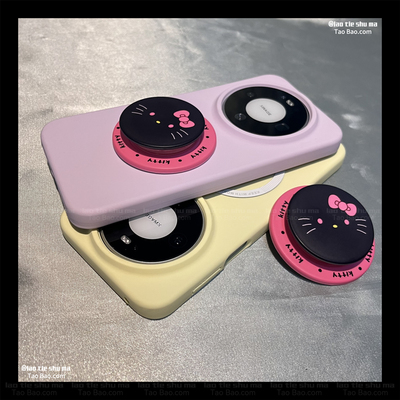 淡雅紫色耐脏液态硅胶猫咪磁吸支架适用Realme真我GT5PRO手机壳Neo7/GT8防摔6se软糯GT7PRO竞速版女新款全包