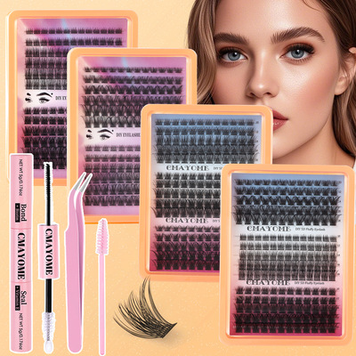 Large capacity adhesive set for extending false eyelashes