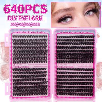 640 D-curve fake eyelashes 16mm DIY set假睫毛16mm套装